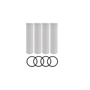 Pack of 4 Compatible Replacement Filters for Pelican Water PC40-20 20" x 4.5" 5 Micron Sediment Replacement Filters and O-rings by IPW Industries Inc.