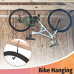 HUHOLE Rafter Hanger, 4PC, Rafter Hook, Bike Hangers for Garage, Large S Hooks for Hanging Plants, Ladders, Bikes, Ropes and More Bulk Items