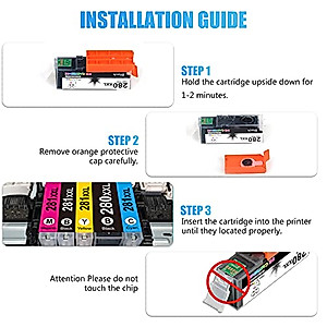 Miss Deer 280 281 Ink Cartridges Compatible Replacement for Canon PGI-280XXL CLI-281XXL PGI280 CLI281 Used with Canon PIXMA TS9120 TS8120 TS8220 TS8320 TS9100 TS8100 TS8300(with Photo Blue)