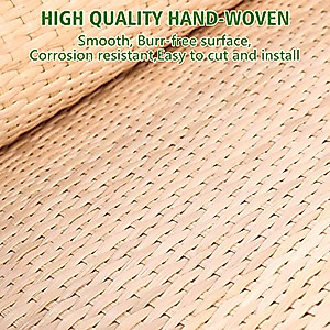 4.5"/14"/16"/18"/20"/24" Width Closed Natural Cane Webbing, Rattan Webbing for Caning Projects, Woven Cane Roll for Furniture, Chair, Cabinet, Ceiling, Basket