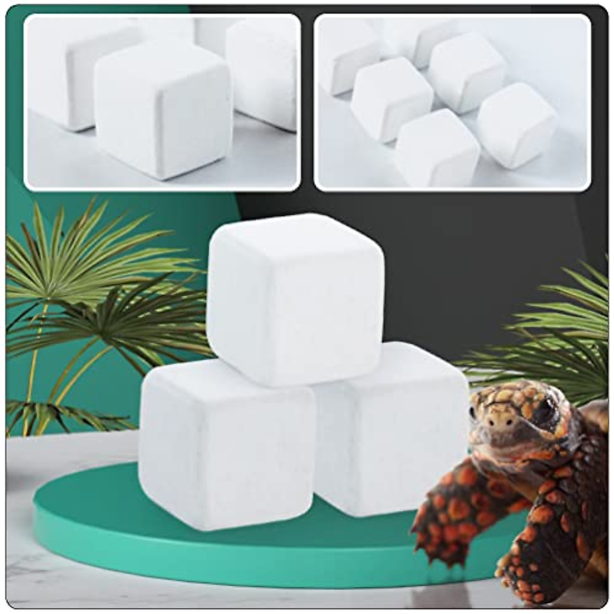 Mipcase Reptile Calcium 10pcs Professional Reptile Tank Substrate Calcium Cubes Safe Turtle Grinding Blocks (White) Aquarium