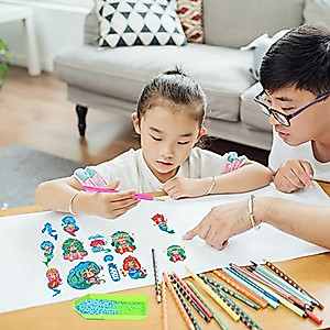 Gexru 13Pcs 5D Anime Diamond Painting Stickers Kits for Kids, DIY Diamond Painting Stickers, Handmade Digital Diamond Arts Craft Mosaic Stickers, Painting by Numbers Kits for Children Beginners (13)