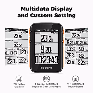 COOSPO Bike Computer Wireless GPS,Bike Speedometer with Auto Backlight, Bluetooth5.0 ANT Cycling GPS Computer,Bicycle Computer Wireless BC200 Bundle with CooSpo Cadence Speed Sensor …