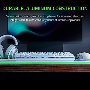 Razer Huntsman Mini 60% Gaming Keyboard: Fast Keyboard Switches - Linear Optical Switches - Chroma RGB Lighting - PBT Keycaps - Onboard Memory - Mercury White