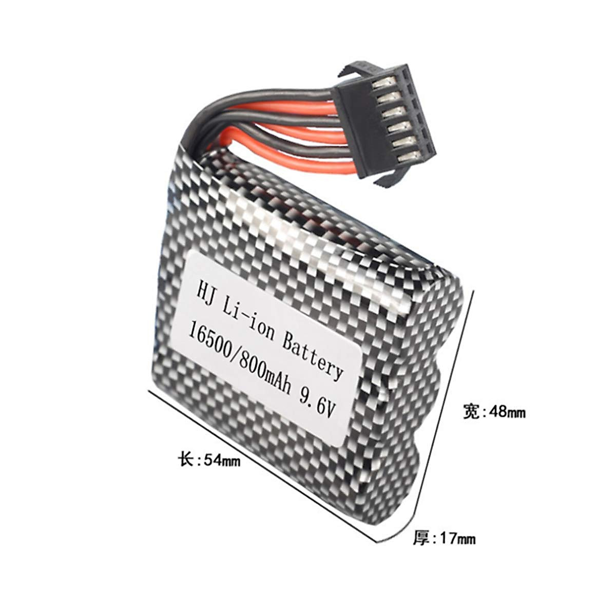 hj Black SM6P Plug 800mAh 9.6V 20C Rechargeable Lithium Battery with Charging USB Cable for High Speed RC Car S911 S912 9115 9116 9120 Remote Control Toy or RC Boat Plane Drone Monster Truck