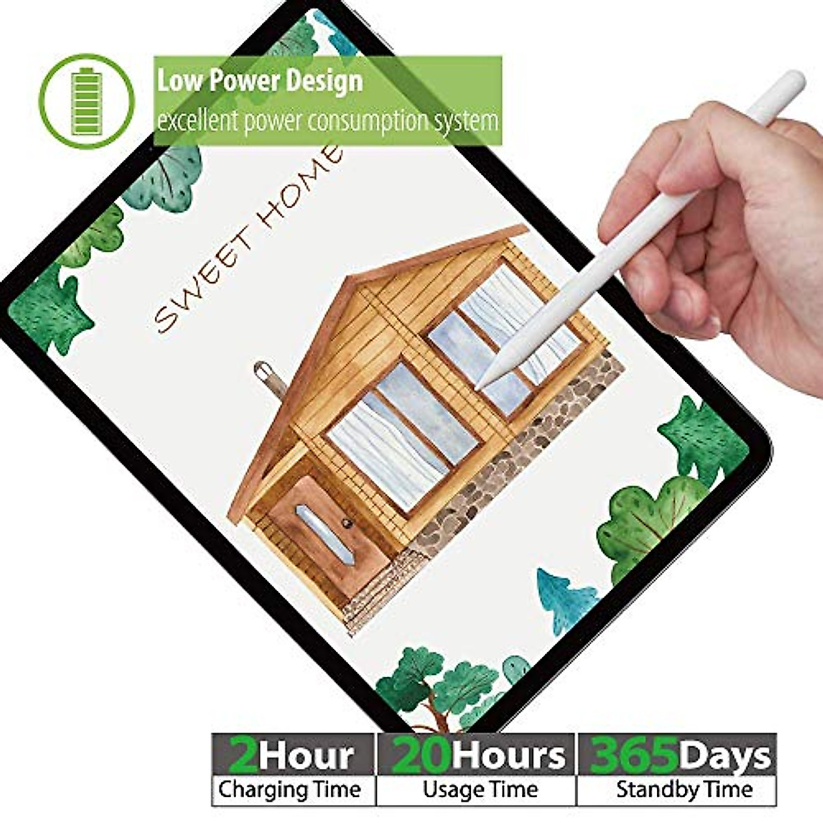 Gutliebe Stylus Pen for Apple iPad Pen with High Precision, Tilt Sensitivity, Palm Rejection and Magnetic Attachment, Type-C Rechargeable Stylus for Drawing and Writing on The iPad 2018-2020