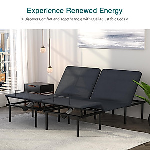 Twin XL Adjustable Bed Frame with Head and Foot Incline, Electric Adjustable Bed Base with New Generation Motor, Adjustable Bed for Seniors with Wireless Remote Control, 400 Lbs Capacity