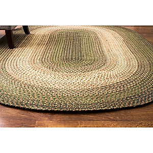 Super Area Rugs Oval 2X6 Herb Garden Braided Rug Hartford Primitive Decor Rug - Indoor Outdoor - 2' X 6' Runner Braided Rug Kitchen Rug - Hallway Rug