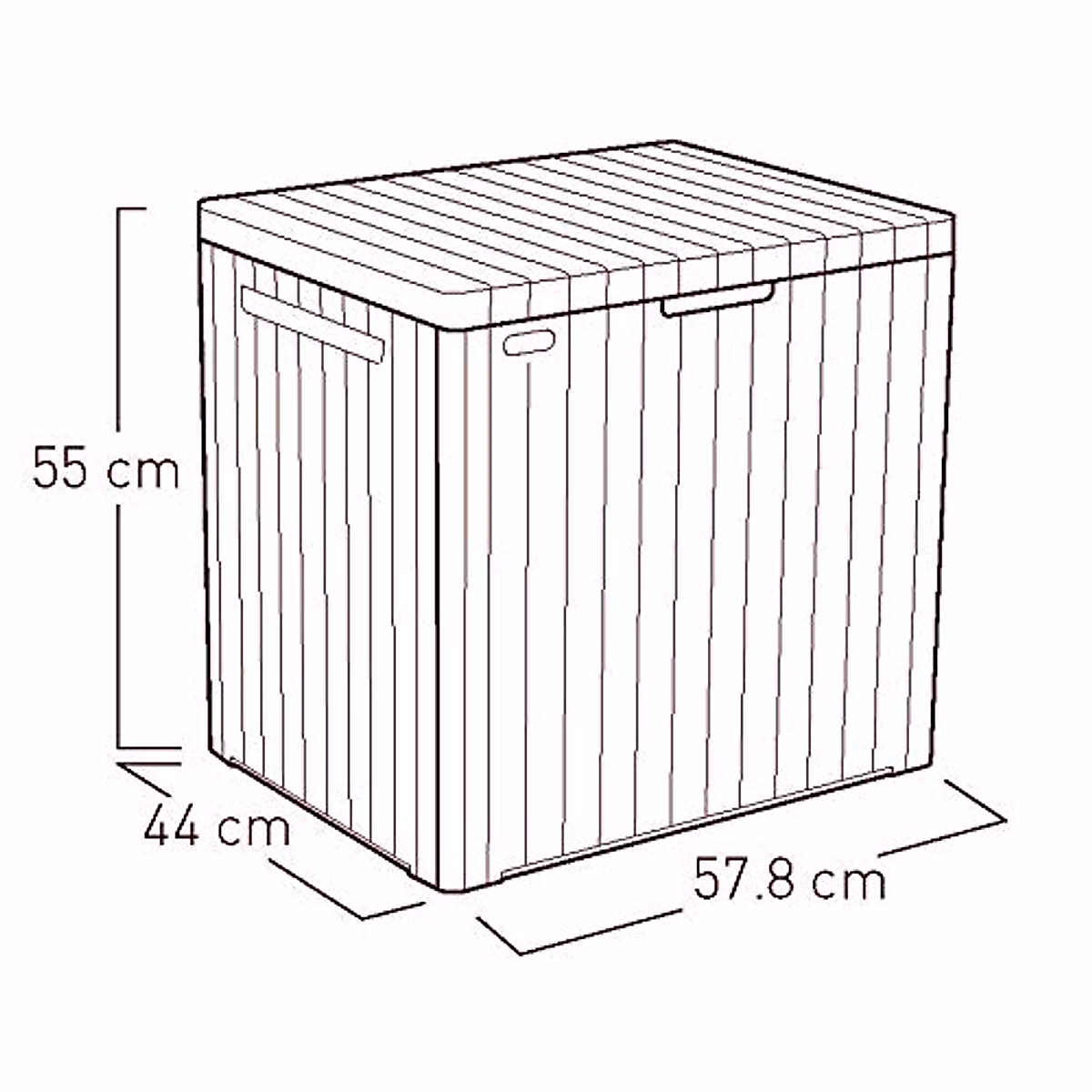 Keter City 30 Gallon Resin Deck Box for Patio Furniture, Pool Accessories, and Storage for Outdoor Toys, Brown