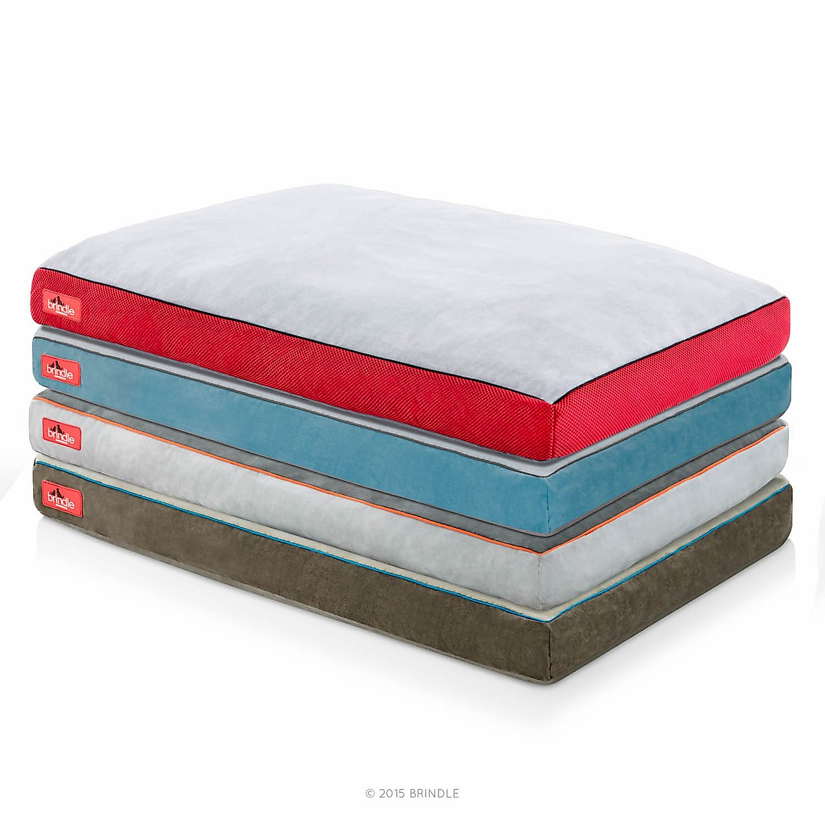 BRINDLE Stone Shredded Memory Foam Pet Bed - Pet Essentials - Orthopedic Design - Pet Crate Compatible - Machine Washable Cover - Indoor Pet Bed for Dogs, Puppies, Cats, and Rabbits - Size Medium