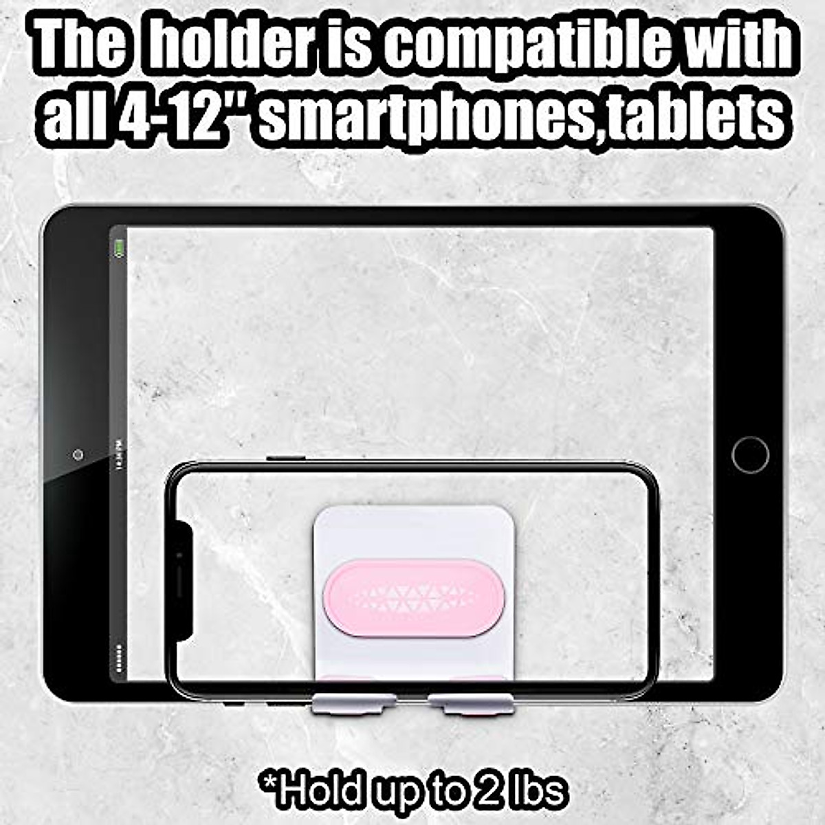 Weewooday 3 Pieces Wall Phone Holders Adjustable Waterproof Shower Phone Stand Universal Aluminum Cell Phone Holder for Most Smartphones and Tablets in Bed Bathroom Kitchen