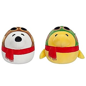 Squishmallows Original Peanuts 8-Inch Aviator Snoopy and Aviator Woodstock 2-Pack Plush - Little Ultrasoft Official Jazwares Plush - Amazon Exclusive