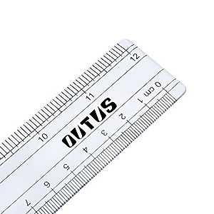 2 Pack Plastic Ruler Straight Ruler Measuring Tool 12 Inches (Clear, 31.4 x 3.8 x 0.3 cm)