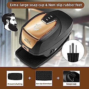 Hot Lather Machine Lather Machine Barber Latherizer Machine for Shaving Professional Lather Maker Shaving Cream Warmer Hot Lather Machine Gifts for Men Husband Dad Barber (Black)