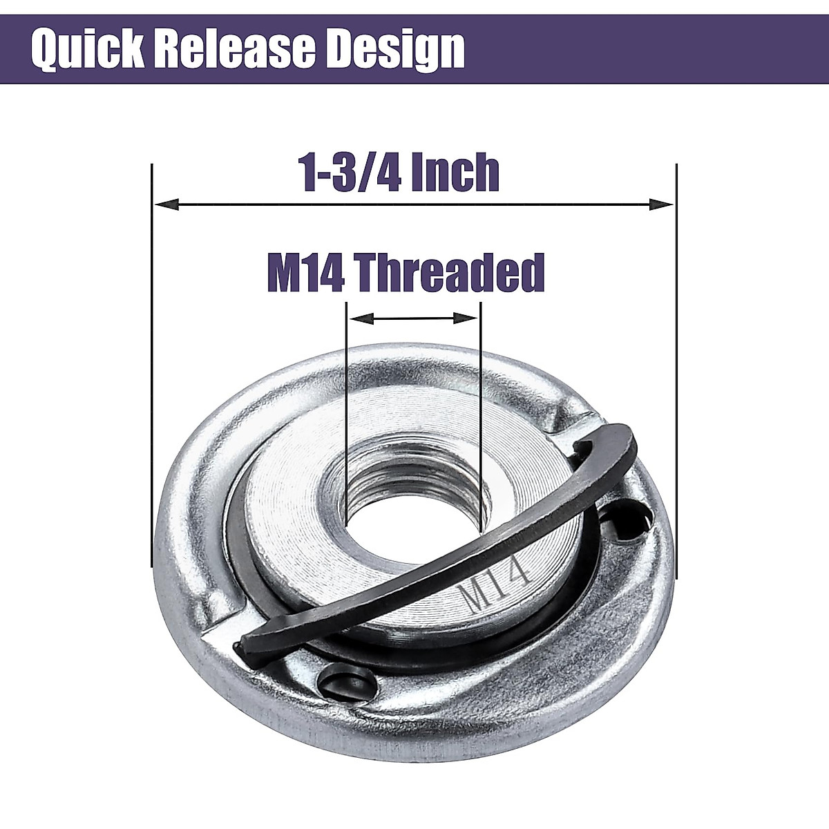 Yakamoz 2Pcs Quick Release Angle Grinder Locking Nuts M14 Angle Grinder Flange Nut Replacment Lock Nuts for Angle Grinder with M14 Spindle