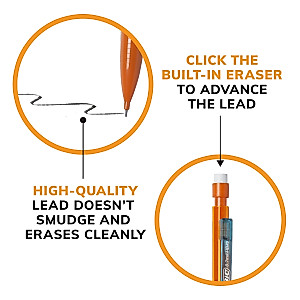 BIC Xtra-Smooth Mechanical Pencils with Erasers, Bright Edition Medium Point (0.7mm), 40-Count Pack, Bulk Mechanical Pencils for School or Office Supplies