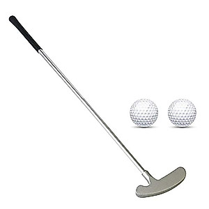 Golf Putter, Two Ways Golf Putters for Men Right/Left Handed-Indoor/Outdoor Mini Kids Club Golf Set-Sturdy Putter Shaft with 2 Plastic Practice Golf Balls for Any Putting Green Mat Home Office
