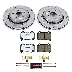 Power Stop K8758-36 Z36 Truck & Tow Rear Brake Kit-Brake Rotors & Carbon Ceramic Brake Pads For Dodge Durango 2018-2023, Jeep Grand Cherokee 2018-2021 [Model Specific]