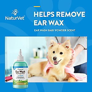 NaturVet Ear Wash w/Tea Tree Oil (Aloe & Baby Powder Scent) 8 oz