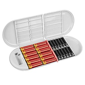Linkidea Battery Storage Case Holder Box with Electric Quantity Detection, Portable Battery Organizer Storage Case, Battery Holder Organizer Storage Box for 12 AA, 12 AAA, Button (Grey)
