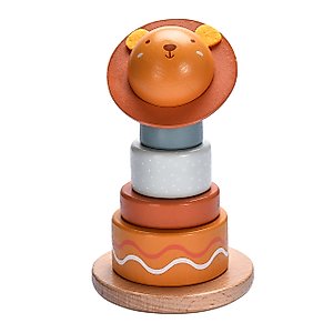 Childlike Behavior Stacking Ring - Wooden Rrainbow Stacking Toy - Wooden Stacking Rings Baby Toy - Stacker for Toddlers - Safe Stackable Wood Baby Ring - Non-Toxic Baby Ring Stacker - Ages 1 Year & Up
