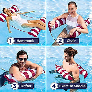 Aqua Original 4-in-1 Monterey Hammock Pool Float & Water Hammock – Multi-Purpose, Inflatable Pool Floats for Adults – Patented Thick, Non-Stick PVC Material