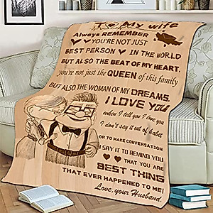 Ghyruio for Wife Birthday for Her Wife Gifts from Husband Romantic Weeding Gift for Women to My Wife Flannel Throw Blankets for Valentines Mothers Day