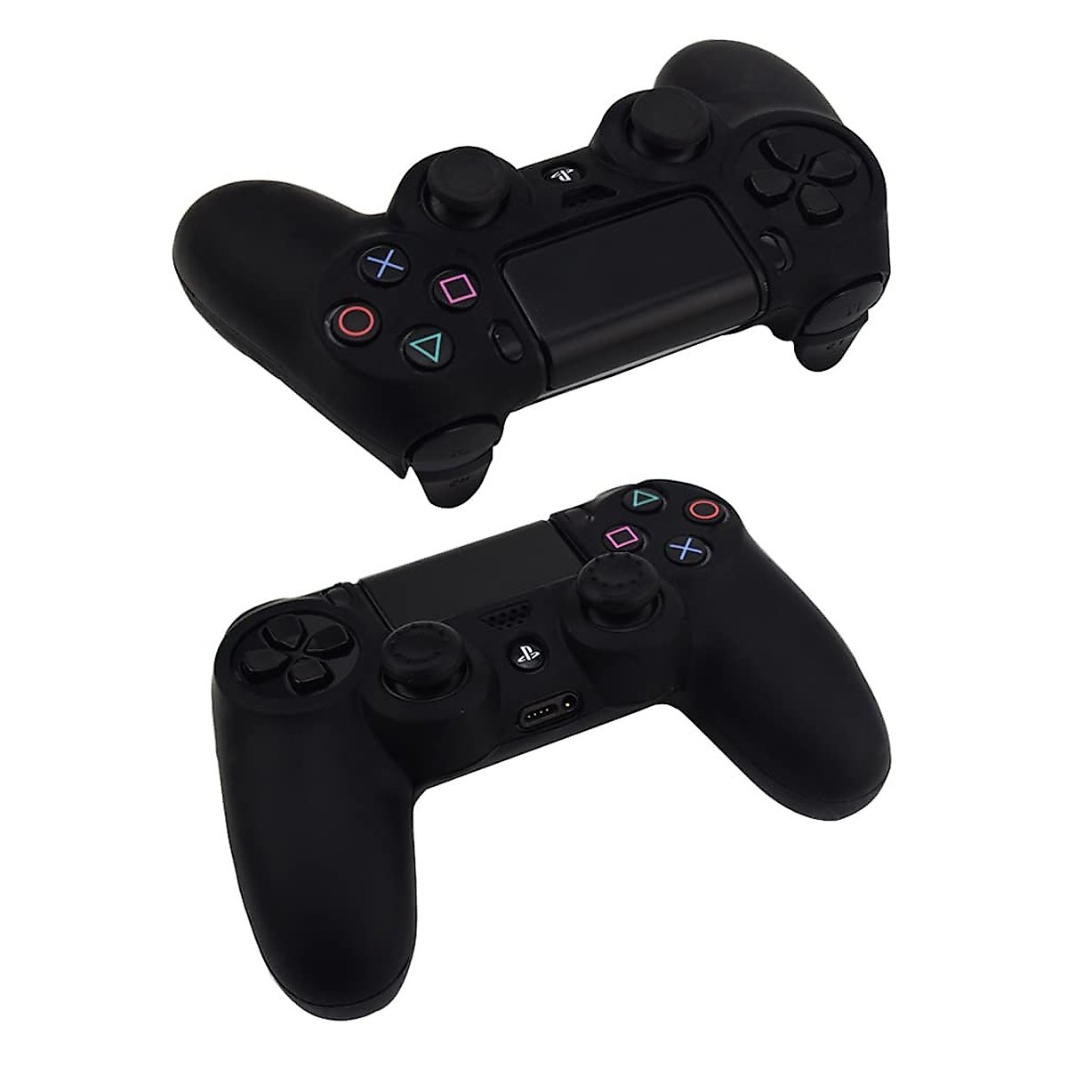 ZOMTOP Silicone PS4 Controller Case: A Second Skin for Your Gamepad - Soft, Anti-Slip, Shockproof - Original Color with Grips and Caps(Purple)