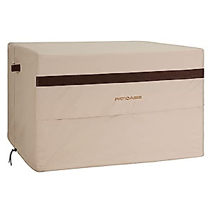 PATIOASIS Square Fire Pit Cover 32''L x 32''W x 24''H Heavy Duty 600D Outdoor Gas Fire Pit Table Covers Waterproof