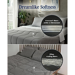 REST® Evercool® Cooling Comforter, Good Housekeeping Award Winner for Hot Sleepers, All-Season Lightweight Blanket to Quickly Cool Down, Cool Gray - Twin/Twin XL 68" x90”