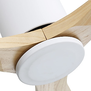 Sofucor 52 Inch Ceiling Fan Without Lights Flush Mount Ceiling Fan with Remote Control, Wood Blades Modern Outdoor Ceiling Fan No Light for Bedroom/Farmhouse/Patio/Indoor