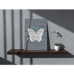 BXFAHZJ As I Sit in Heaven and Watch You Everyday Butterfly Wall Art Canvas Farmhouse Love Theme 11x14 Inch Prints Decor For Home Bedroom Living Room,Gift For Family Members