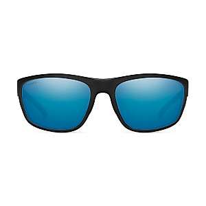 SMITH Redding Sunglasses – Polarized Performance Sports Active Sunglasses – for Men & Women – Matte Black + ChromaPop Glass Polarized Blue Mirror