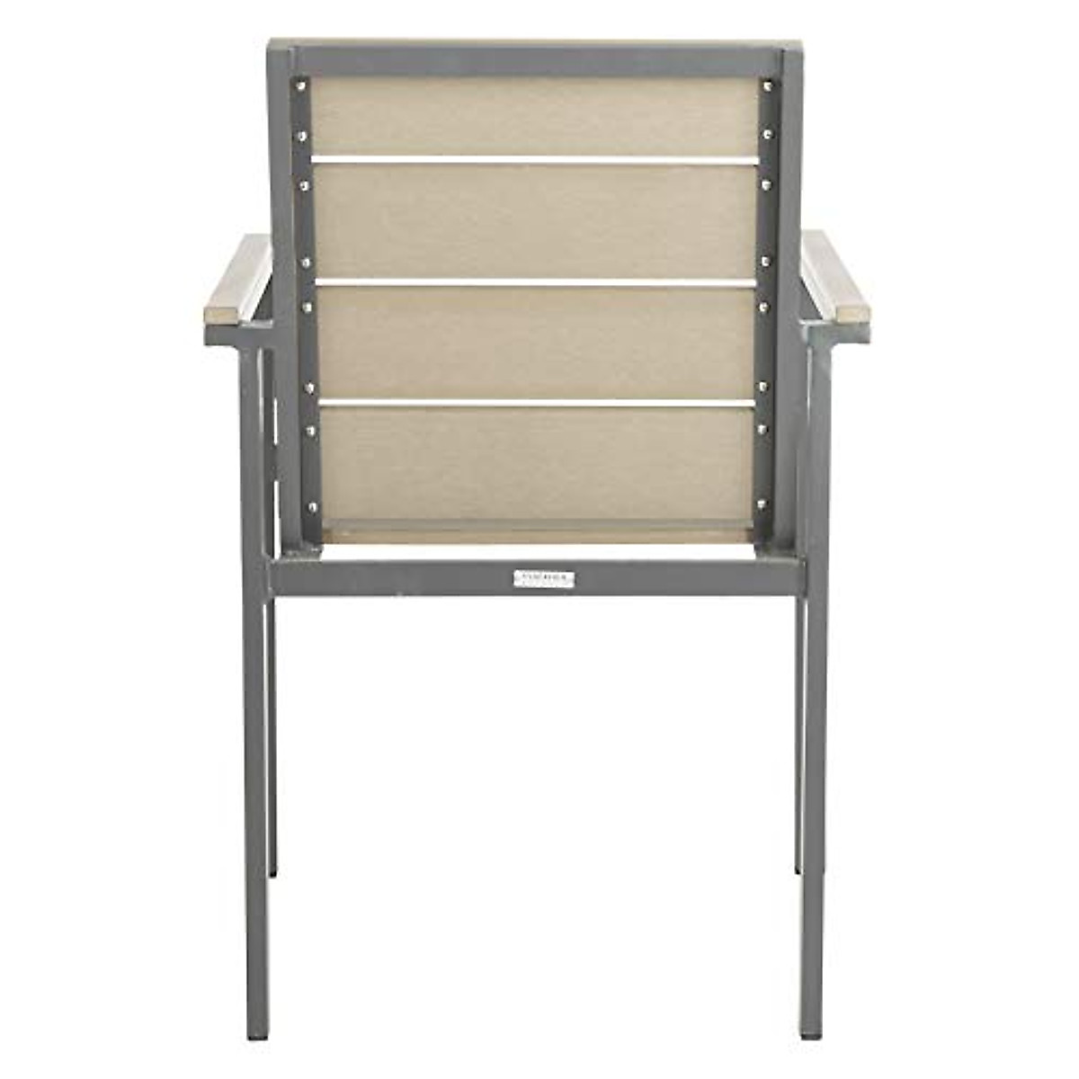 SAFAVIEH Outdoor Collection Beldan Distressed Taupe Stackable Chair (Set of 2)