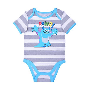 Disney Baby-Boys Monsters Inc Sully Bodysuit, Blue, 12 Months (Pack of 3)