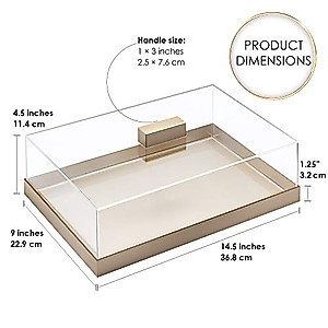 Elavain Acrylic Cake Stand | Multifunctional Serving Tray | Elegant Rose Gold Food Tray with Clear Lid | Perfect as a Cake Box and Serving Platter for Party, Home and Kitchen | Shatter Resistant