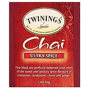 Twinings Ultra Spice Chai Tea Bags - Individually Wrapped, Black Tea with Cinnamon, Ginger, Cardamon & Clove, 20 Count (Pack of 3)