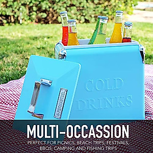 Permasteel PS-205-14QT Turq-AM 14 Quart Portable Picnic Cooler, Turquoise