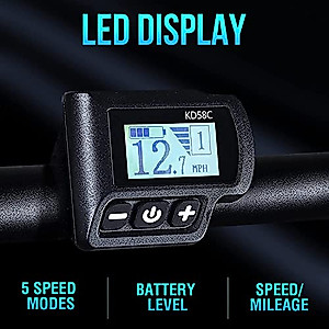 MICLON Electric Bike, Electric Bike for Adults 26'' E-Bikes 350W BAFANG Motor, 2X Faster Charge, Removable Battery, 20MPH Mountain Bike with Suspension Fork, 21 Speed Gears Bicycle LED Display - BALCK