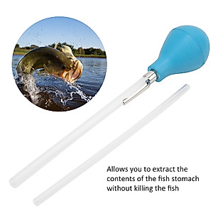 HERCHR Fly Fishing Stomach Pump, 8.1 inch Fly Fishing Stomach Pump Tool with Thin Tube for Outdoor Fishing Sports Accessories