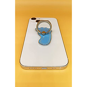 Cacylife Kawaii Metal Cell Phone Ring Holder Set,4 Pack Cute Finger Kickstand Grips ,Compatible with iPhone,Samsung Galaxy,iPad,Tablet and Other Phones or Case(Pink+White+Green+Blue)