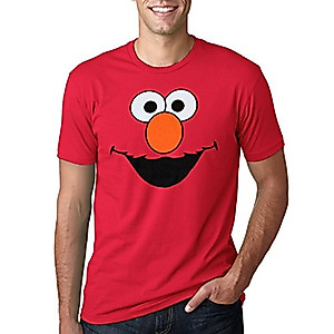Elmo Face Adult T-Shirt (X-Large) Red