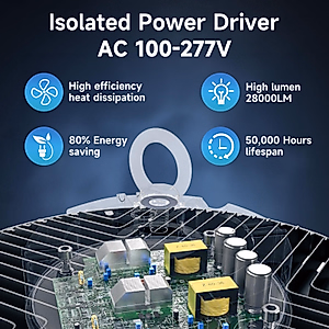 THELUX Super Bright UFO Led High Bay Light 200W 30000Lm 5000K,100V-277V, Daylight with Plug, High Bay Led Lights for Warehouse Workshop Factory Barn Logistics Center 6 Pack with FCC certificated