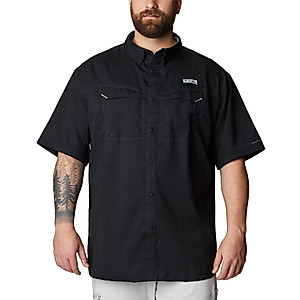 Columbia Men's Low Drag Offshore Short Sleeve Shirt, UPF 40 Protection, Moisture Wicking Fabric, Medium, Black