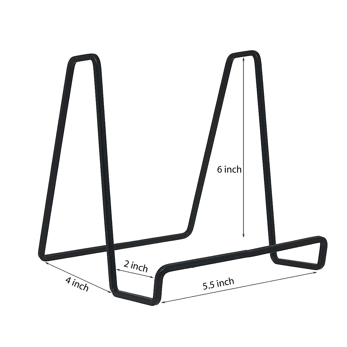 Tetra-Teknica (4 Pack) DS03-B 6" Square Wire Display Stand for Plate, Artwork, Picture Frame, Plaque and More (Black)