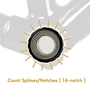 BIKEHAND Bike Bicycle 16-Notch 39mm External Bottom Bracket Install Removal Tool - compatible with Shimano XTR BB93, Dura-Ace BB9000, BB-R9100 & Other 16-Notch Bottom Bracket Cups