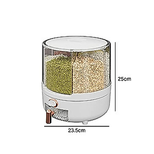 FEMUN,cereal dispenser,cereal containers storage,storage containers,rice dispenser,food containers,cereal dispenser countertop,dispensador de cereales,food dispenser,6 frames,360° rotatable