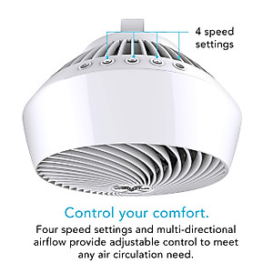 Vornado 660 Large Whole Room Air Circulator Fan with 4 Speeds and 90-Degree Tilt, 660-Large, White & 184 Whole Room Air Circulator Tower Fan, 41", 184-41", Black