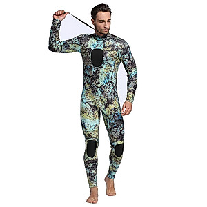 Dyung Tec Wetsuits Mens 3MM Camo Neoprene Scuba Diving Unisex One Piece Sport Skin Spearfishing Full Suit (L)