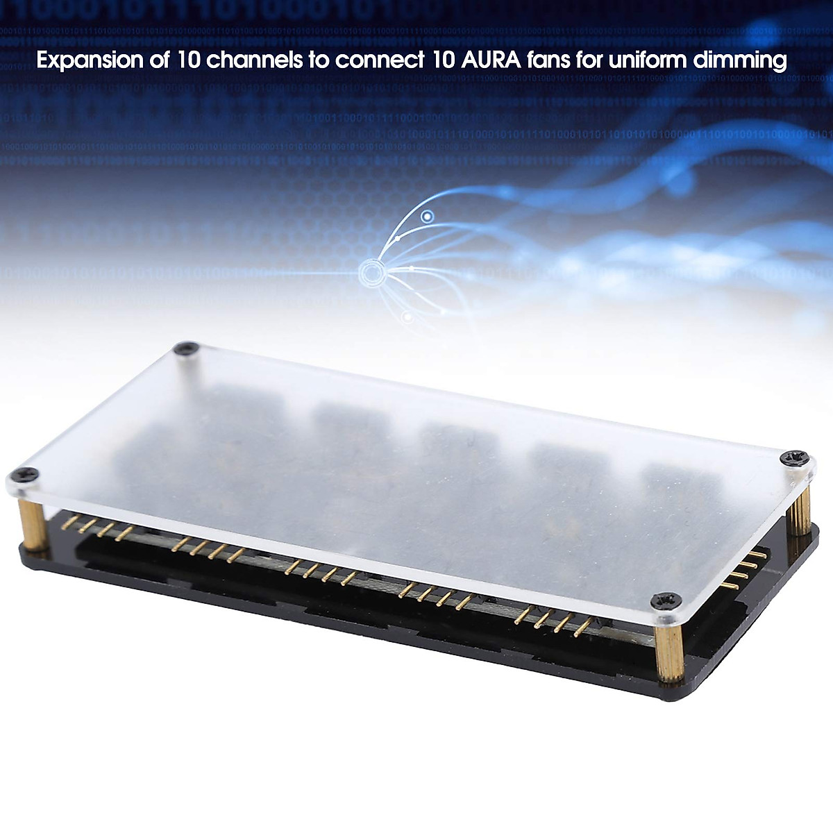 Demeras 10 Ports Controller HUB Controller 4‑Pin RGB Controller for PC for PC Computer Desktop Motherboard